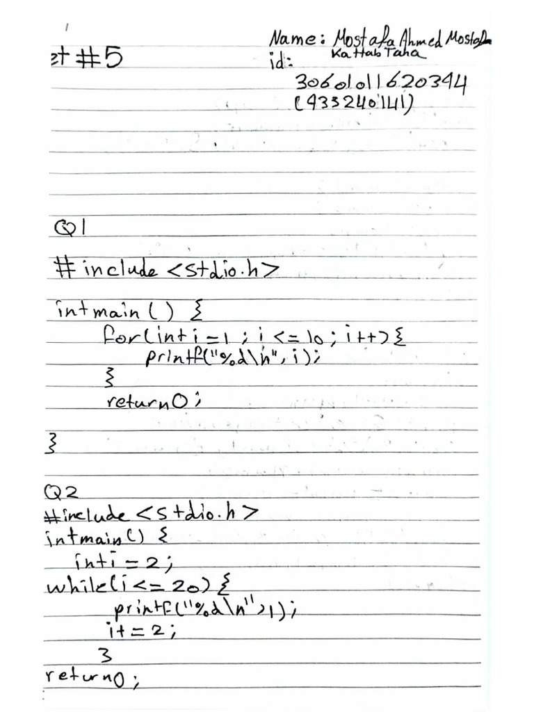 Sheet 5 Cs Section | PDF