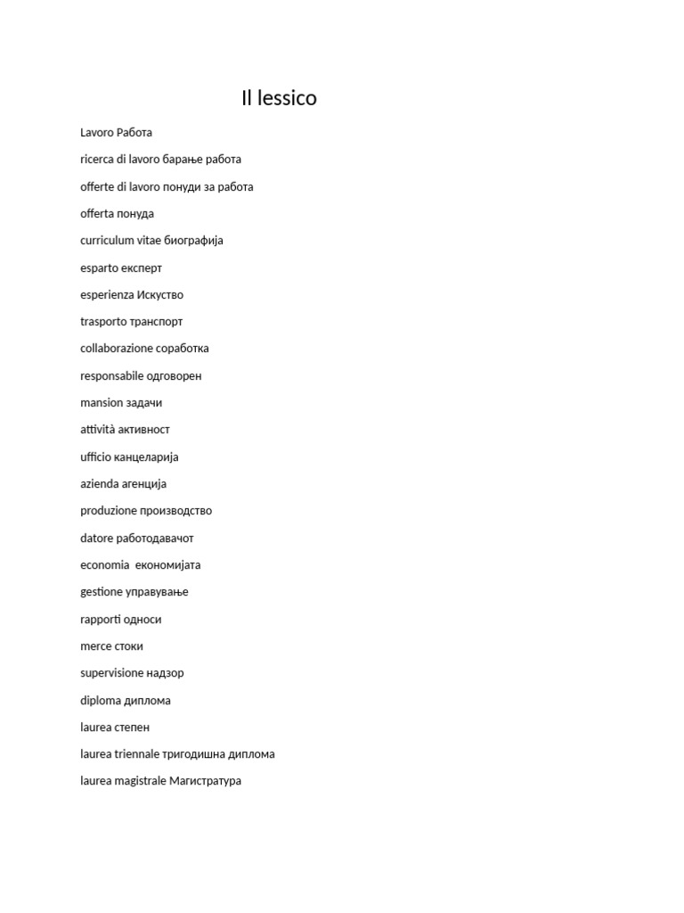 Il Lessico So Prevod II | PDF