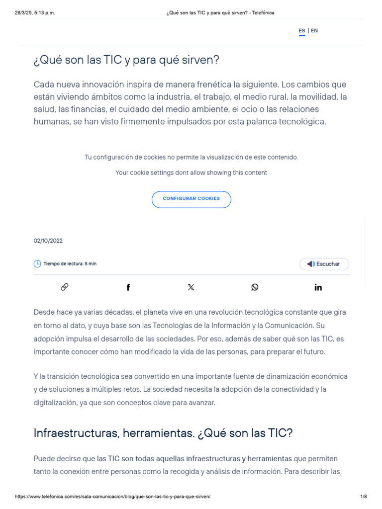 ¿Qué Son Las TIC y para Qué Sirven - Telefónica | PDF | Tecnología de información y ...