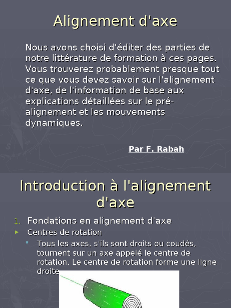 Alignement D'axe 1ere Partie | PDF | Rotation | Puissance (physique)
