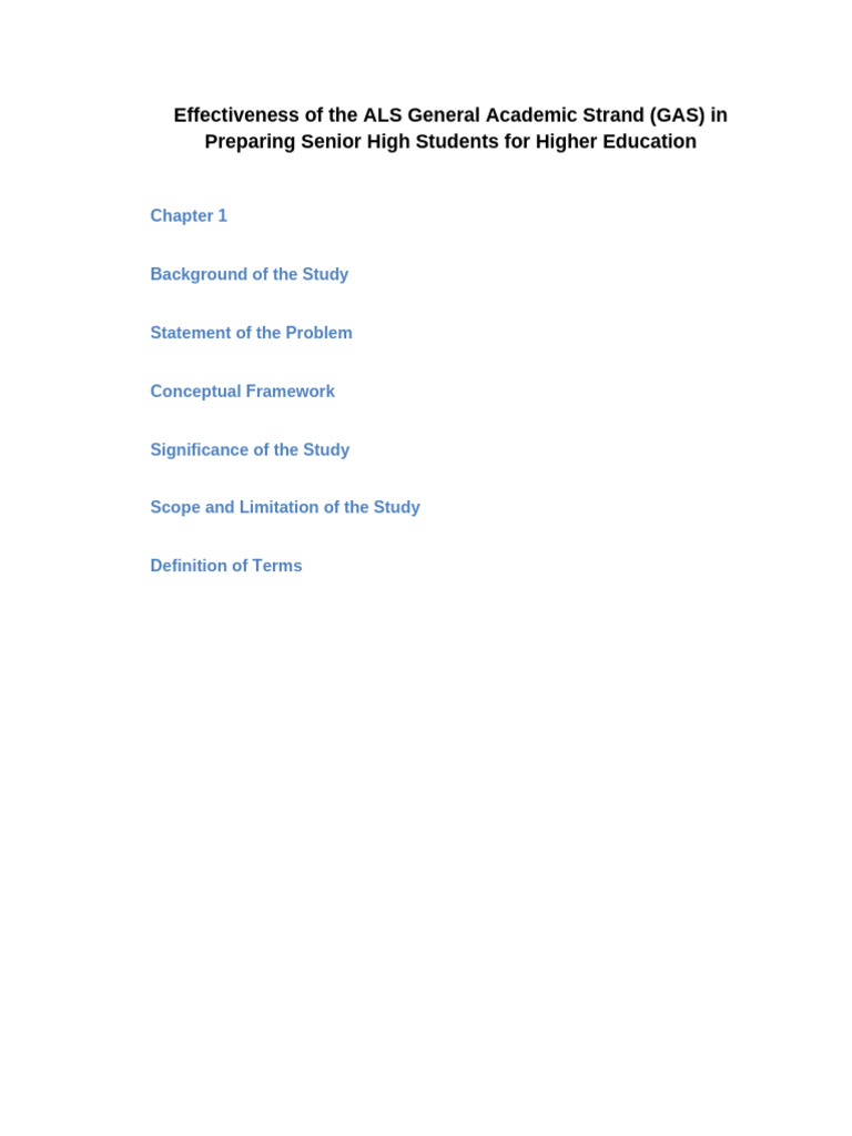 ALS General Academic Strand Effectiveness | PDF