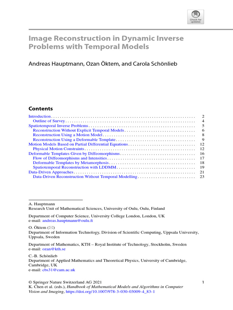 Image Reconstruction in Dynamic Inverse Problems With Temporal Models ...