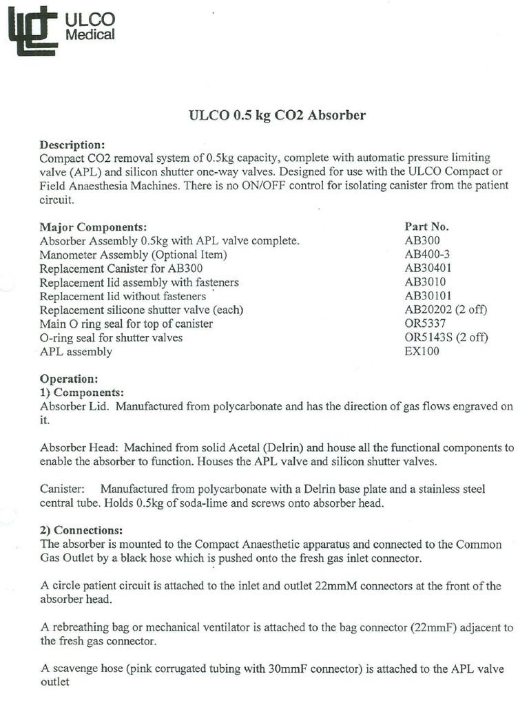 ULCO CO2 Absorber System Overview | PDF | Valve | Equipment