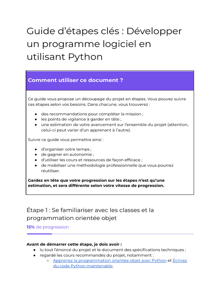 Développer un programme Python : Guide étape par étape | PDF | Python ...
