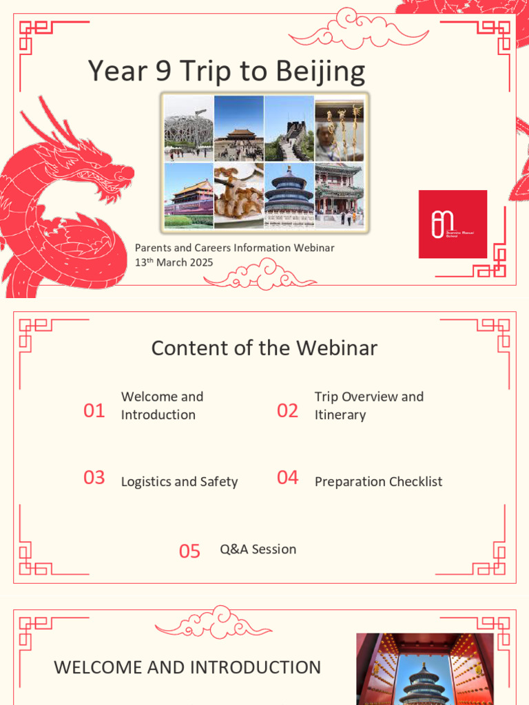 China Trip Parent Webinar PPT On 13th March 2025 | PDF | Beijing | We Chat