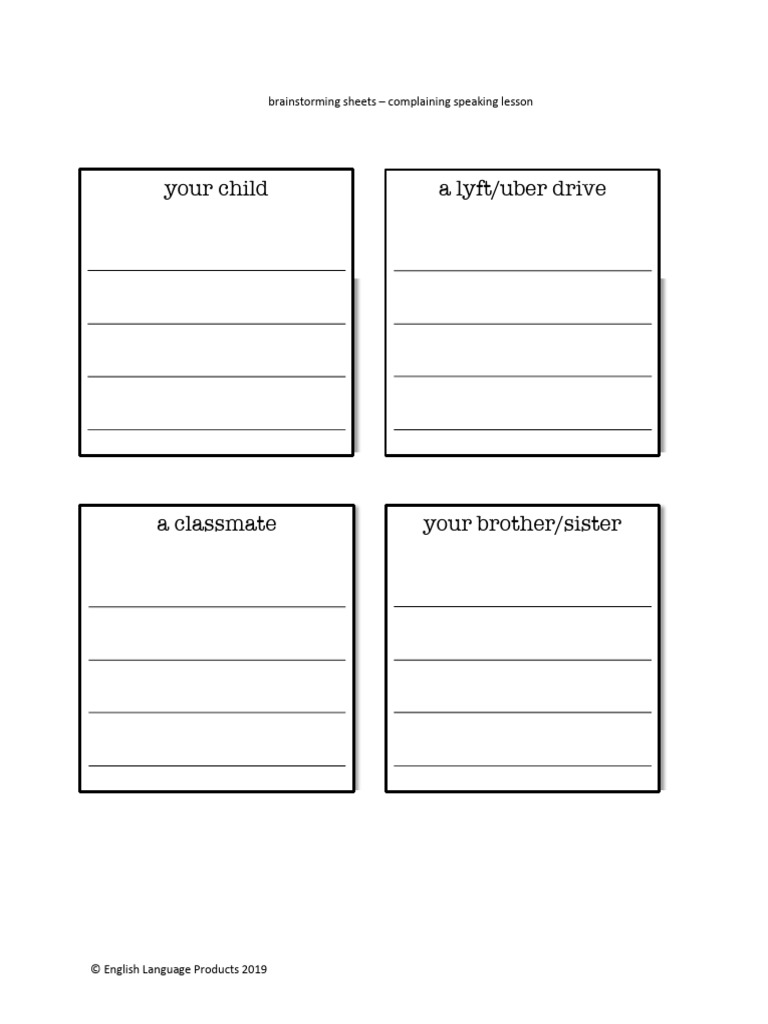 Complaining Speaking Lesson Sheets | PDF