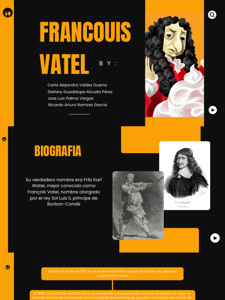 François Vatel: Innovador de la Gastronomía | PDF | Alimentos | Cocina