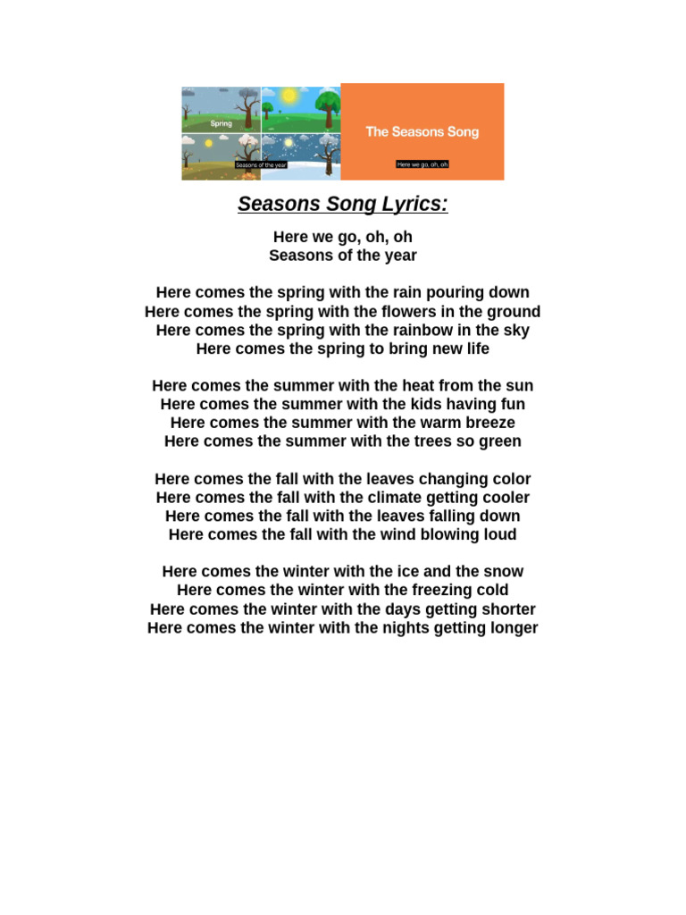 Seasons of the Year Song Lyrics | PDF
