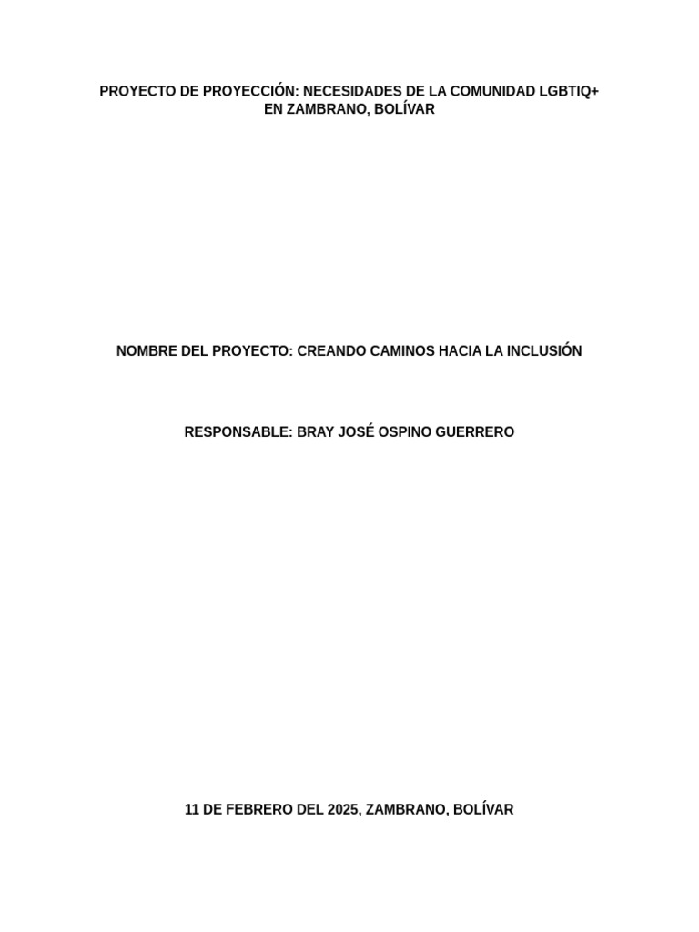 Proyecto Lgtbiq+ Bray Jose Ospino | PDF | Transexual | Transgénero