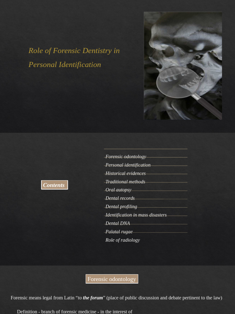 Forensic Odontology | PDF | Dental Anatomy | Human Tooth