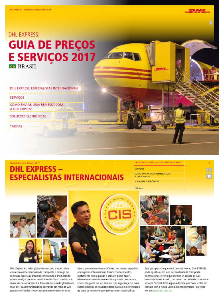 Guia de Preços e Serviços DHL 2017 | PDF | Brasil | Setor terciário da ...