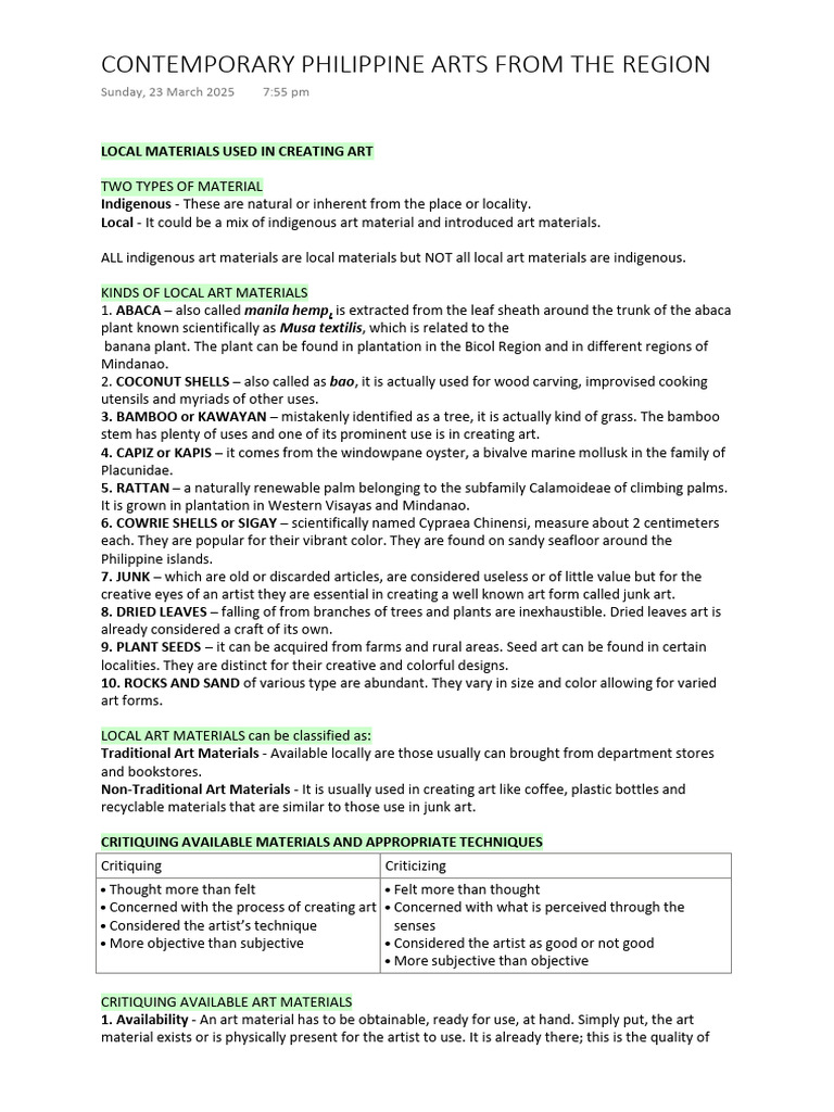 Arts 4th Quarter | PDF