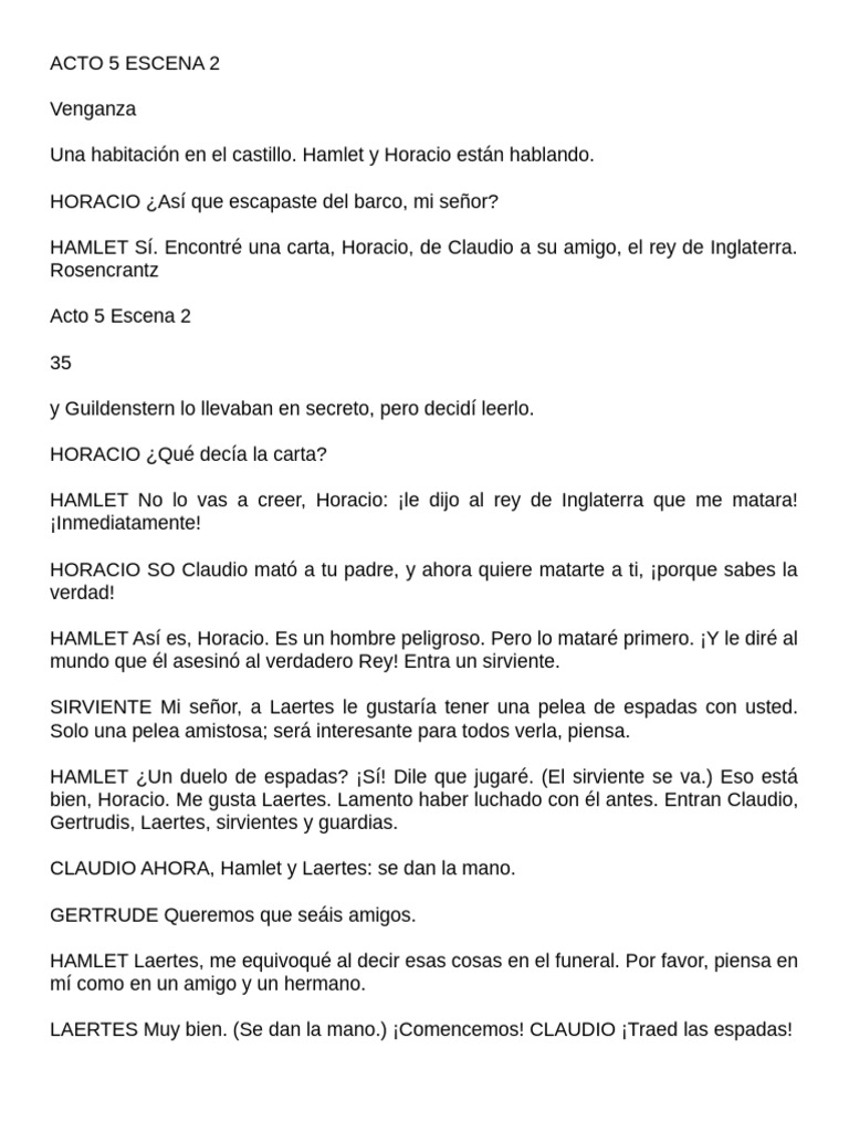 HAMLET ESPAÑOL | PDF