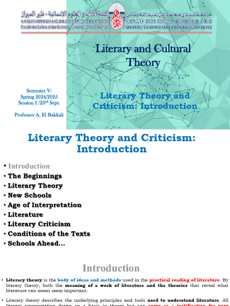 I Literary and Cultural Theory | PDF | Postmodernism | Literary Criticism
