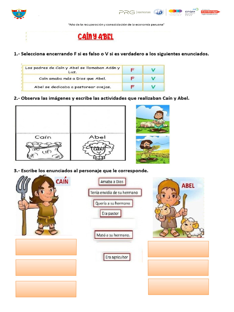 Ficha de Cain y Abel | PDF