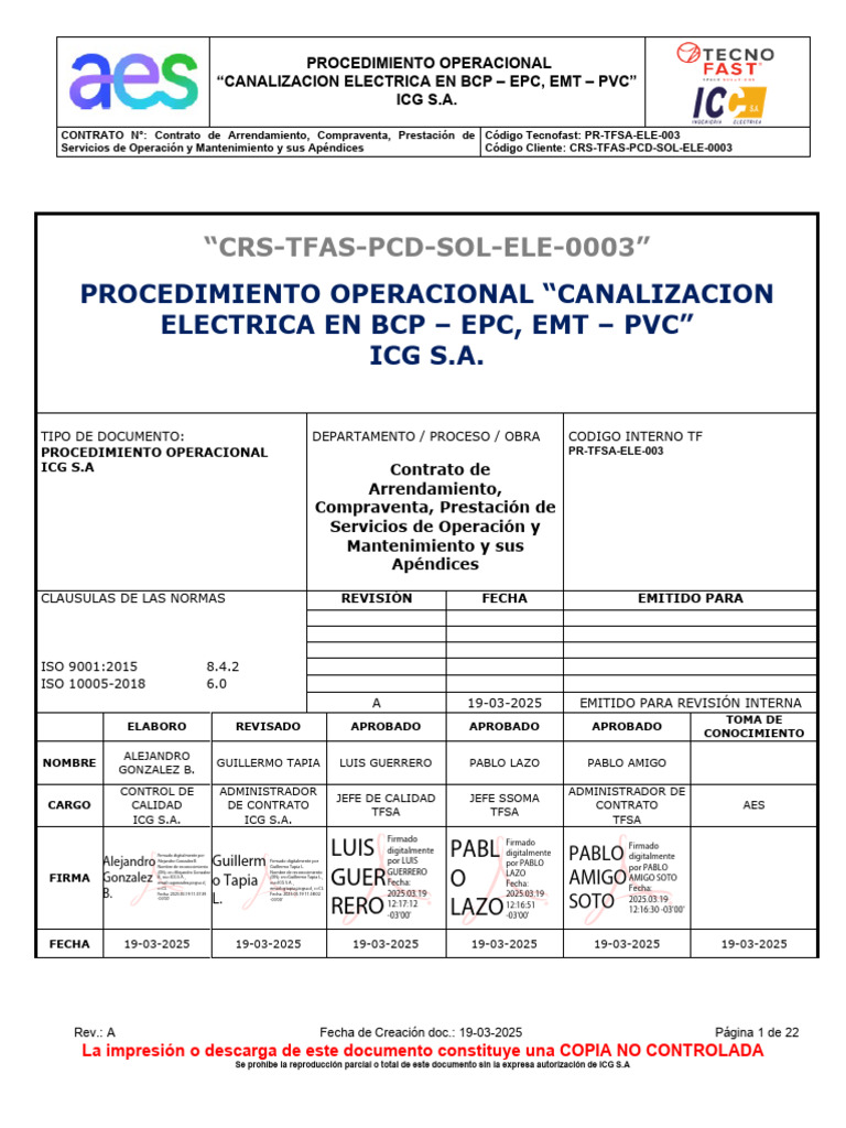 CRS Tfas PCD Sol Ele 0003 - A | PDF | Tubería (transporte de fluidos ...