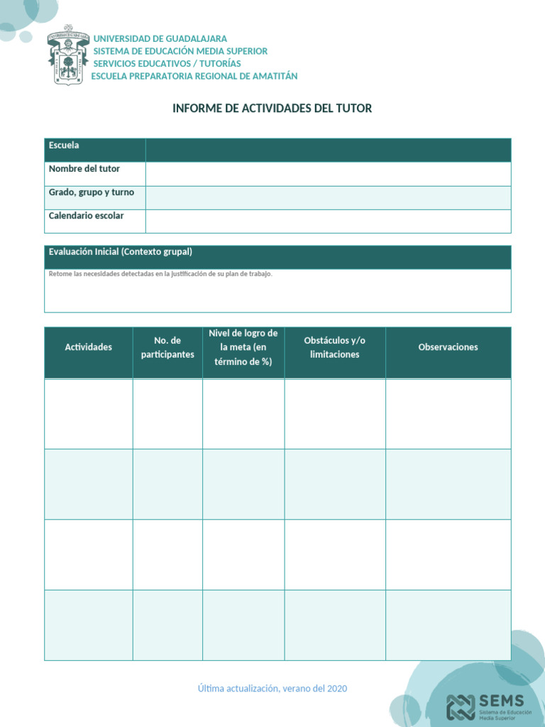 f3 Informe de Actividades Del Tutor | PDF | Ciencias del comportamiento | Sicología