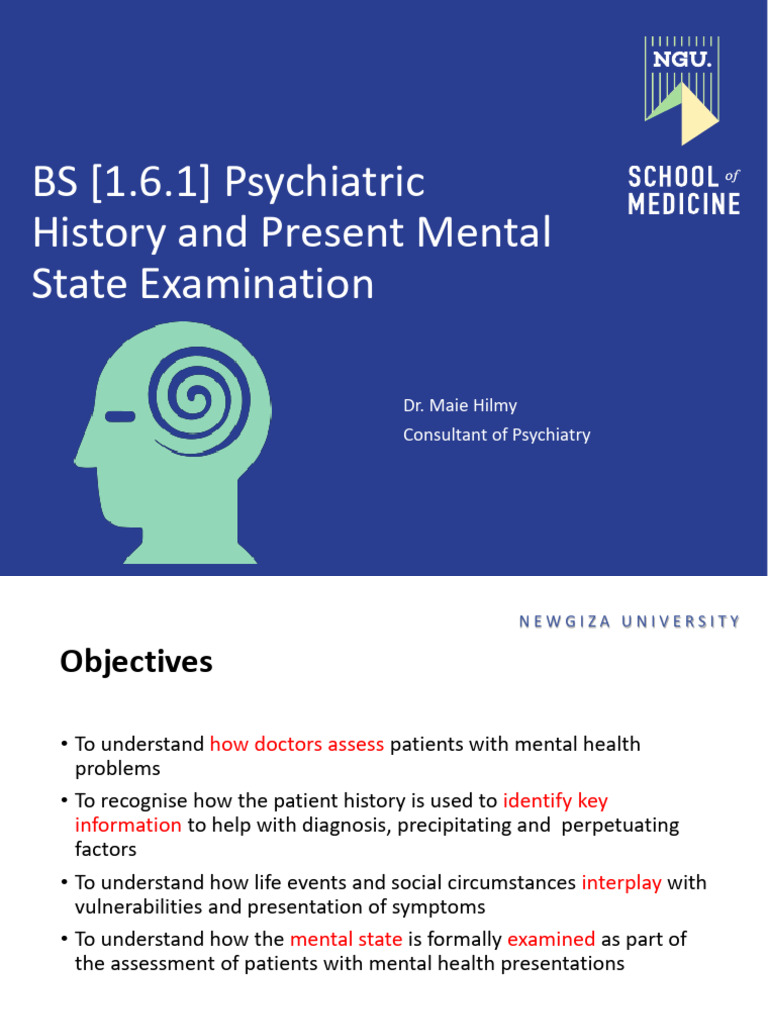 (1.6.1) Introduction To History Taking and Present Mental State ...