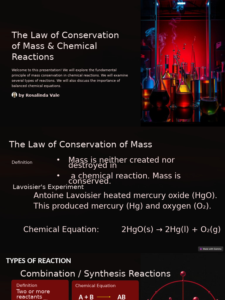 Conservation of Mass in Chemistry | PDF | Chemical Reactions | Chemistry