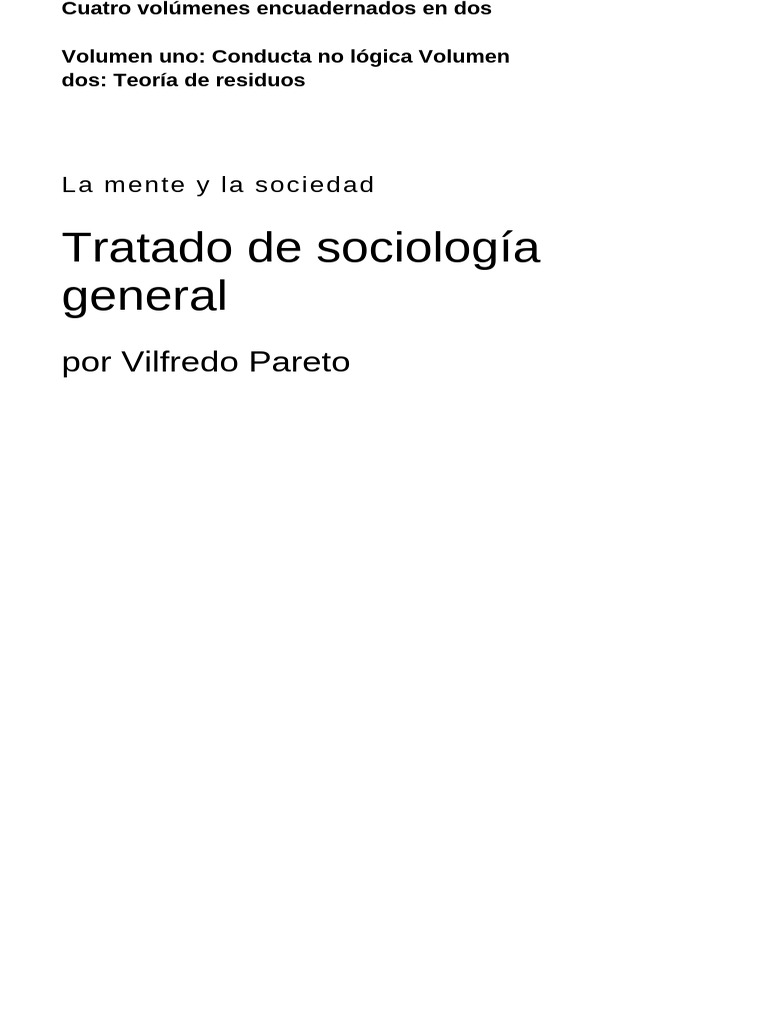 The Mind and Society Pareto Bien Esp | PDF | Teoría | Verdad