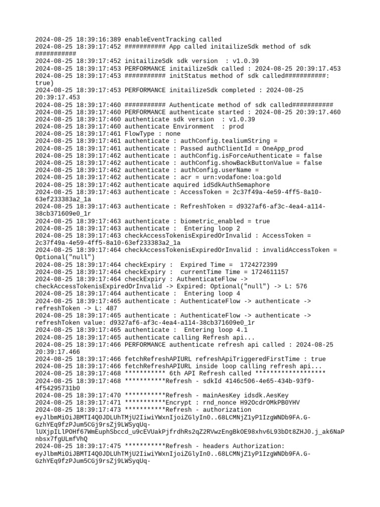Id SDK Logs | PDF | Computer Data | Information Technology