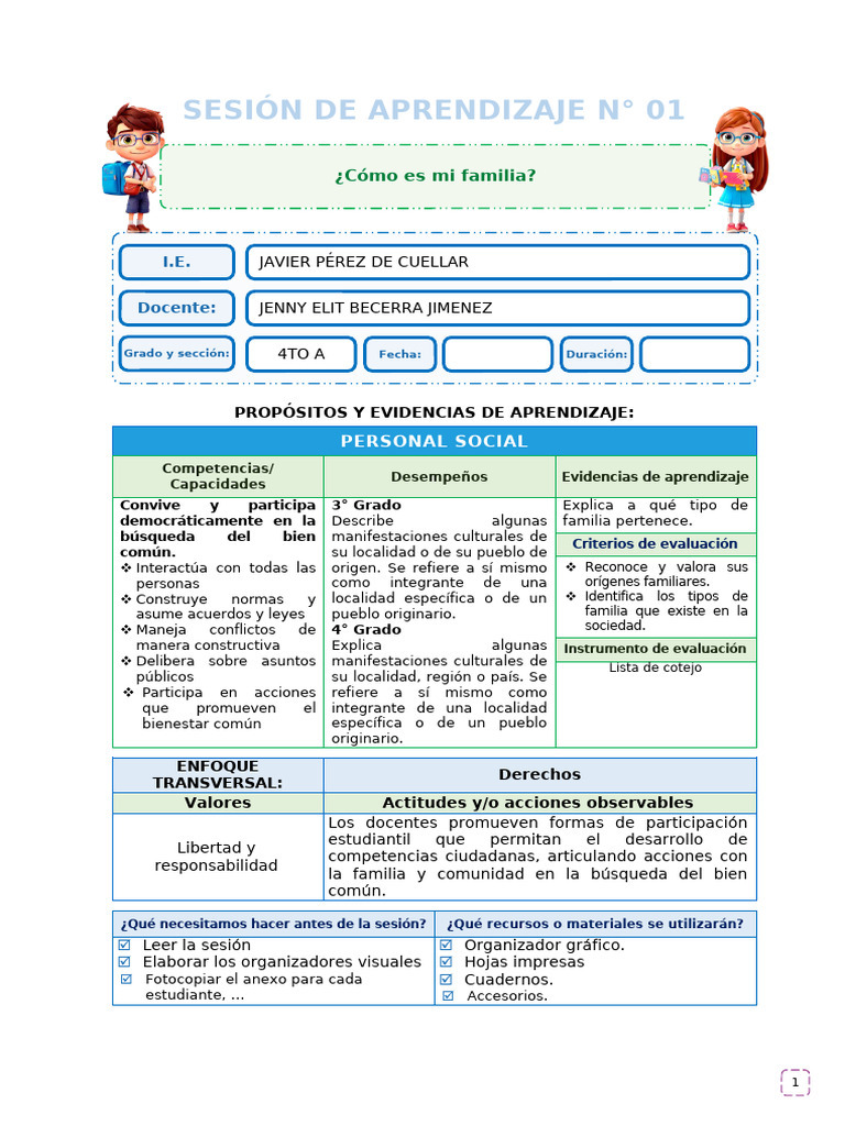 Aprendizaje sobre la Familia y Cultura | PDF | Evaluación | Aprendizaje