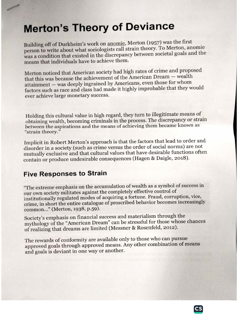 Theory of Deviance | PDF