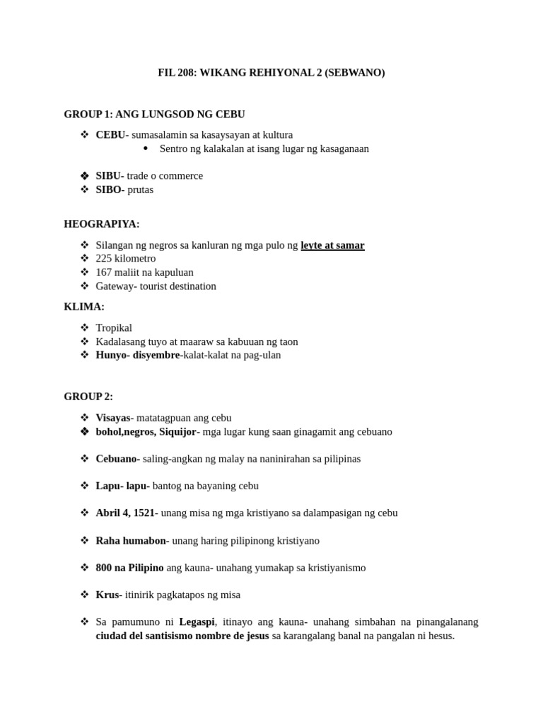Fil 208 Sebwano | PDF