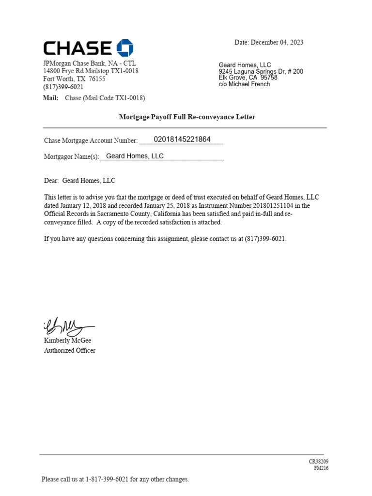 Payoff Letter | PDF | Personal Finance | Natural Resources Law
