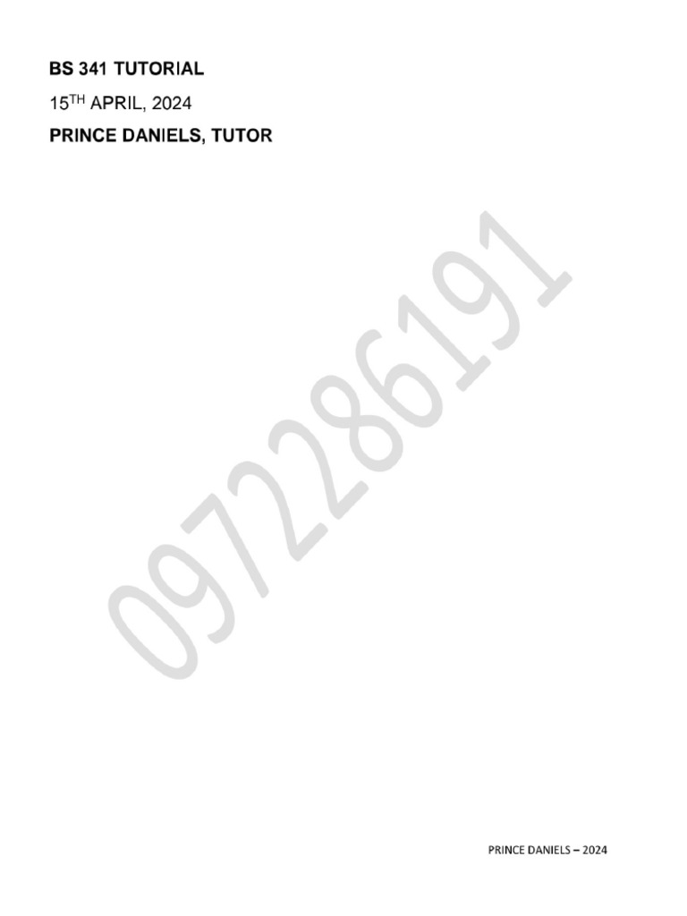 BS 341 Test Two Tutorial | PDF