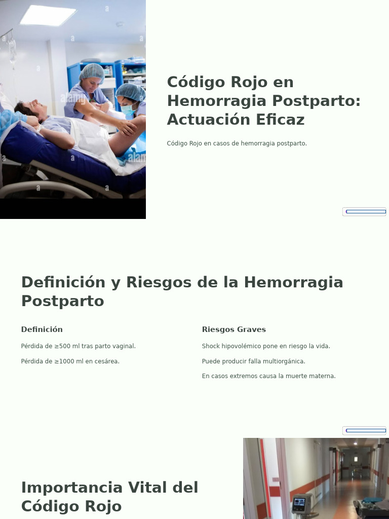 Codigo Rojo en Hemorragia Postparto Actuacion Eficaz | PDF | Especialidades Medicas | Medicina ...