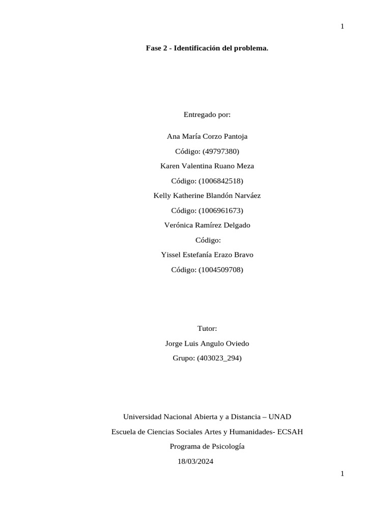- Fase 2 Identificación de la problemática. (1) | PDF | Sicología | Conocimiento