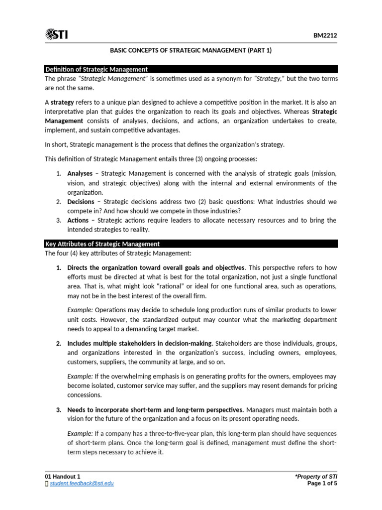 Strategic Management Concepts Explained | PDF | Strategic Management ...
