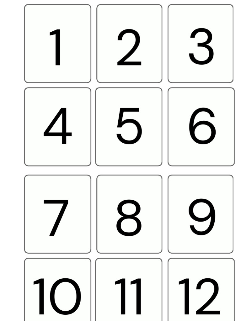 White Colorful Numbers From 1 To 20 Flashcards PDF | PDF