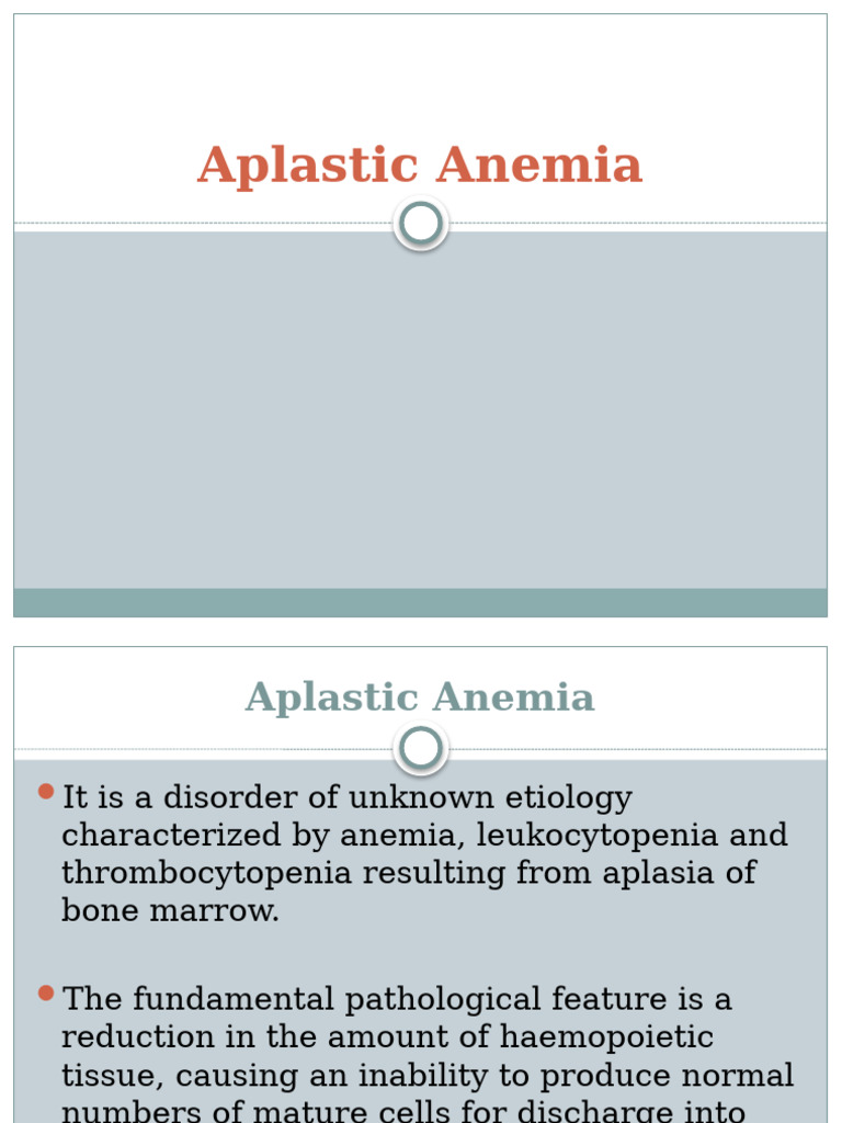 Understanding Aplastic Anemia: Causes & Diagnosis | PDF | Anemia ...
