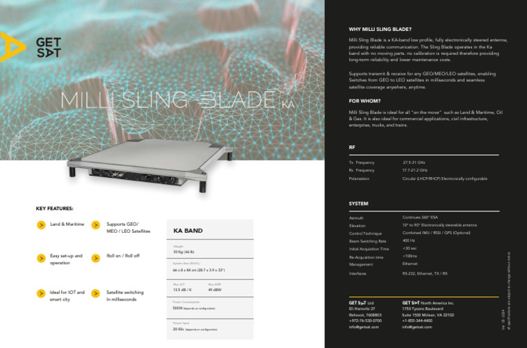 Milli Sling Blade KA-Band Antenna Overview | PDF | Electromagnetic ...