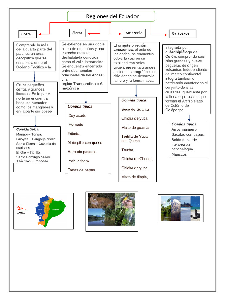 Regiones y Comida Típica del Ecuador | PDF | Ecuador | Islas Galápagos