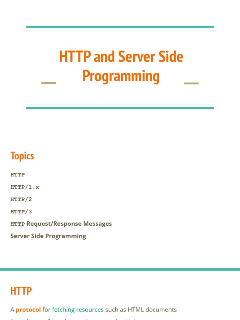 16. HTTP and Server Side Programming | PDF | World Wide Web | Internet & Web