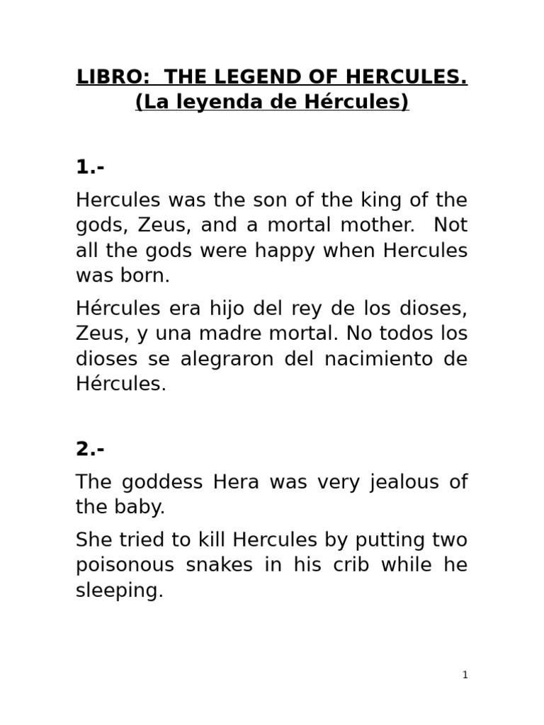 The Legend of Hercules | PDF | Hera | Mitología griega