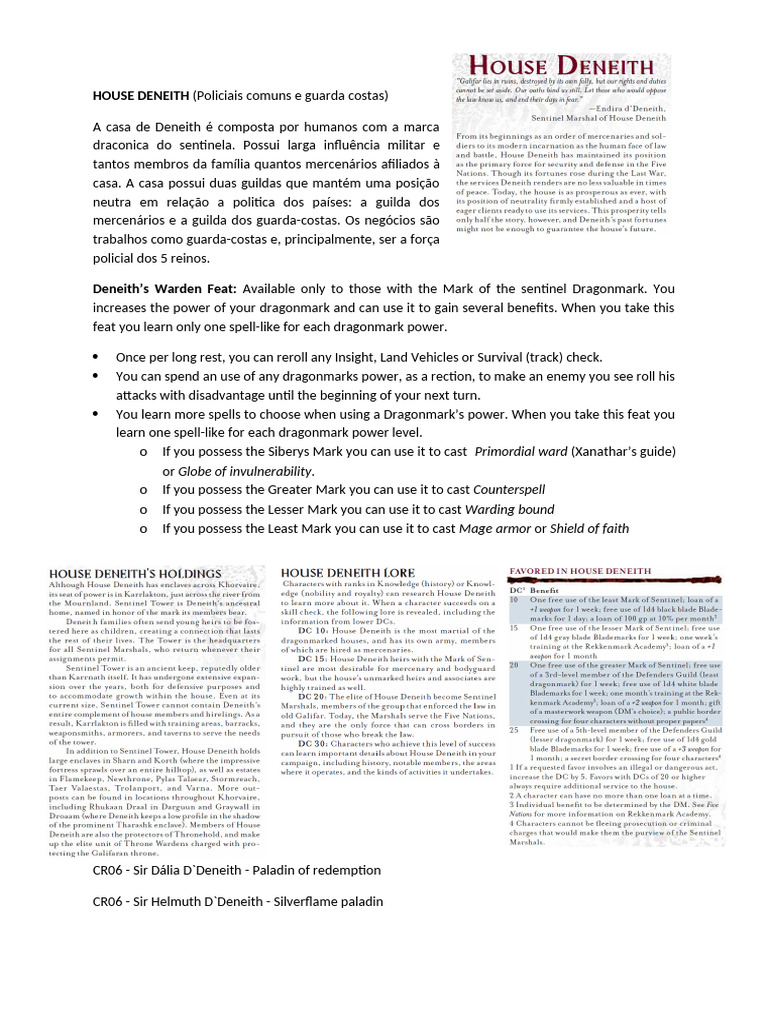 Dragonmarked - Deneith guard | PDF