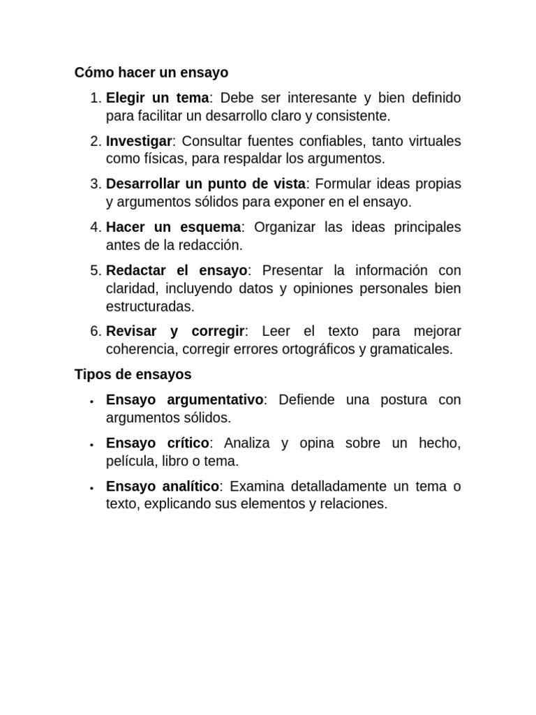 Como Hacer Un Ensayo | PDF