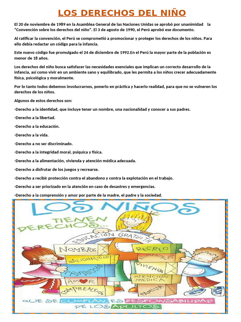 Derechos del Niño en Perú: Convención y Código | PDF