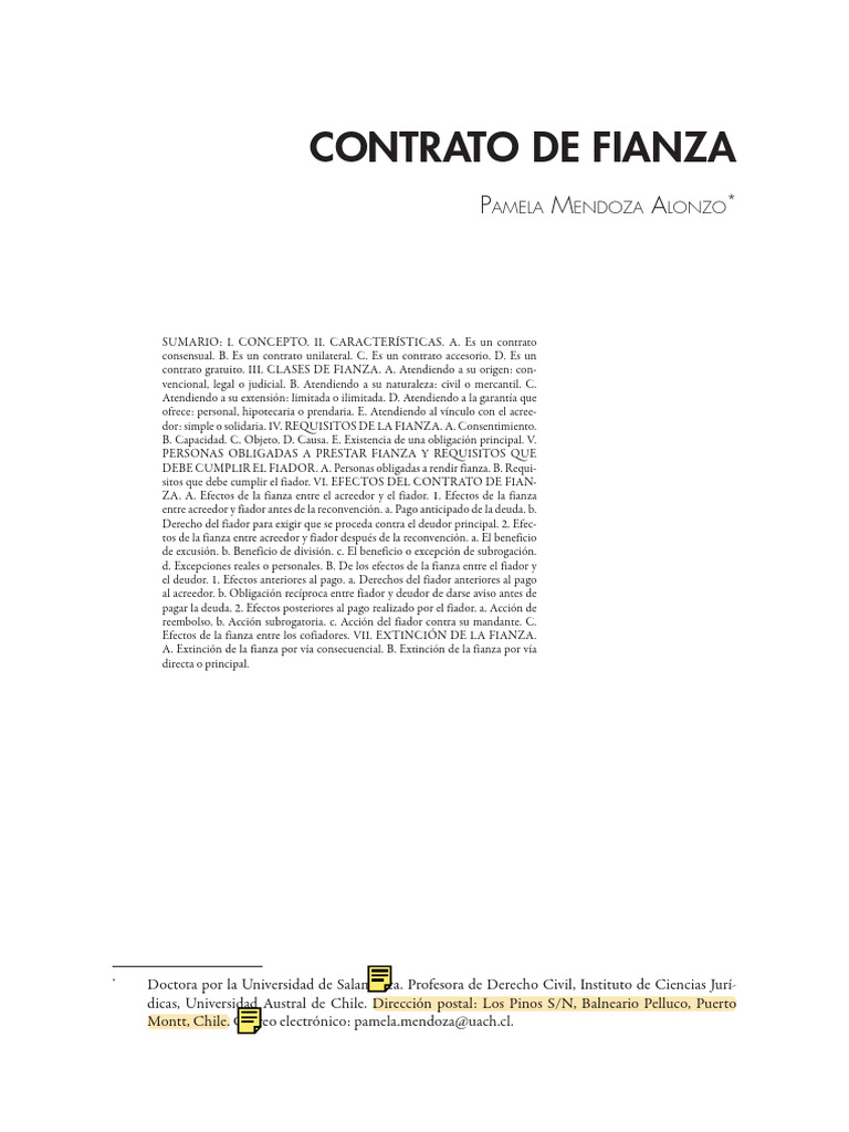 Guía Completa sobre el Contrato de Fianza | PDF | Pagos | Subrogación