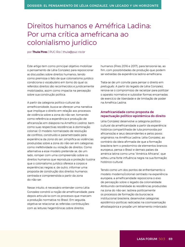 PIRES, Thula. PIRES, Thula. Direitos Humanos e Améfrica Ladina - Por ...