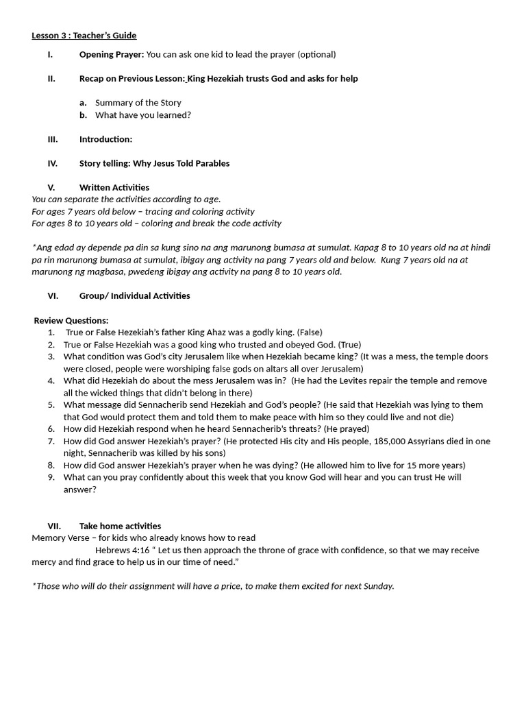 Teacher's Guide: Understanding Parables | PDF | Jesus | Parables Of Jesus