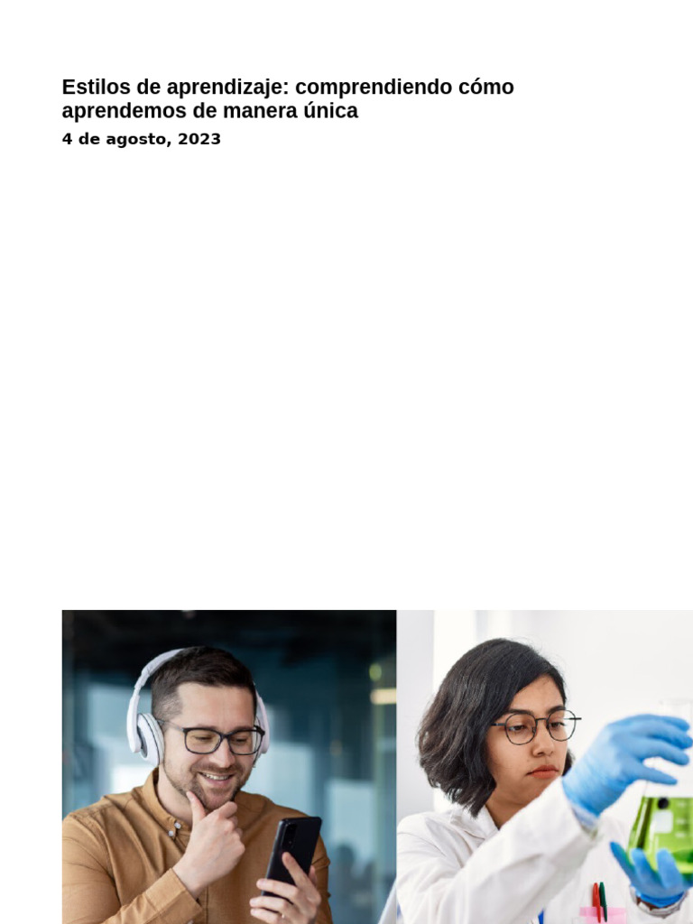 Estilos de Aprendizaje: Guía Completa | PDF | Aprendizaje | Aprendiendo ...