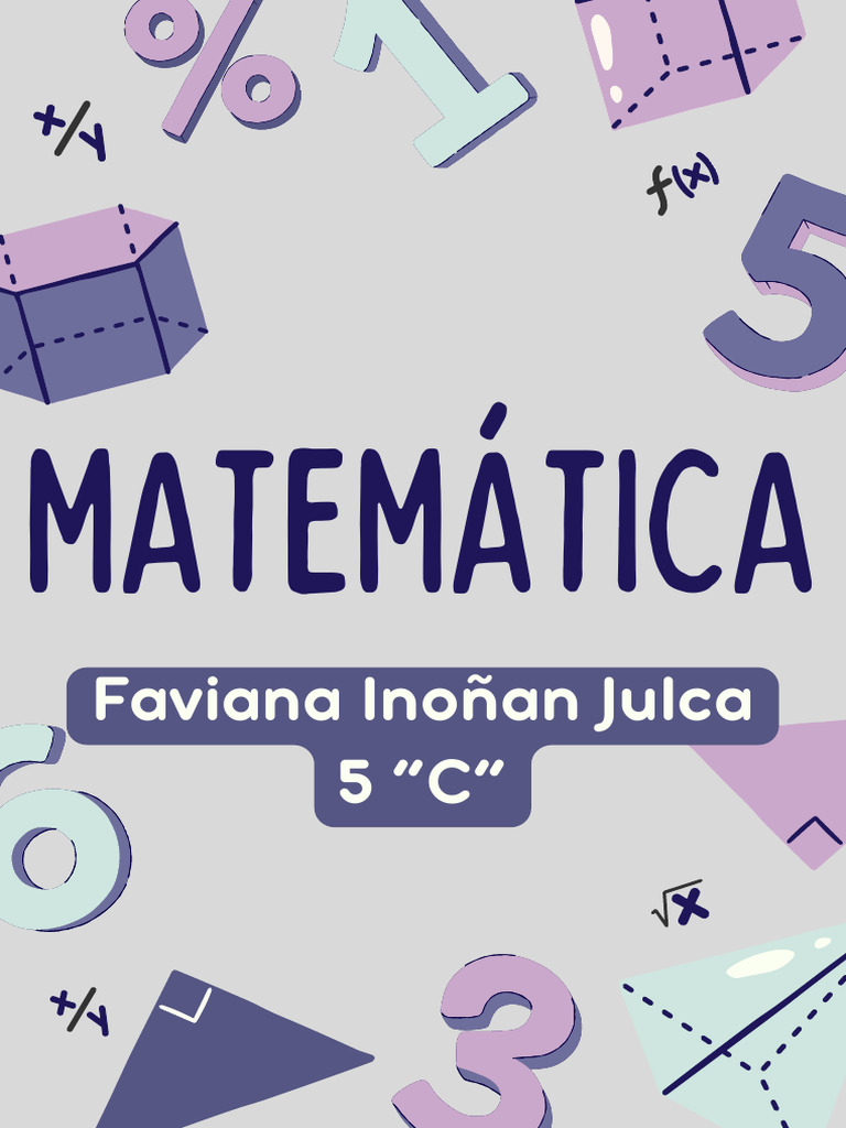 Documento A4 Proyecto de Matemáticas Infantil Morado y Azul | PDF