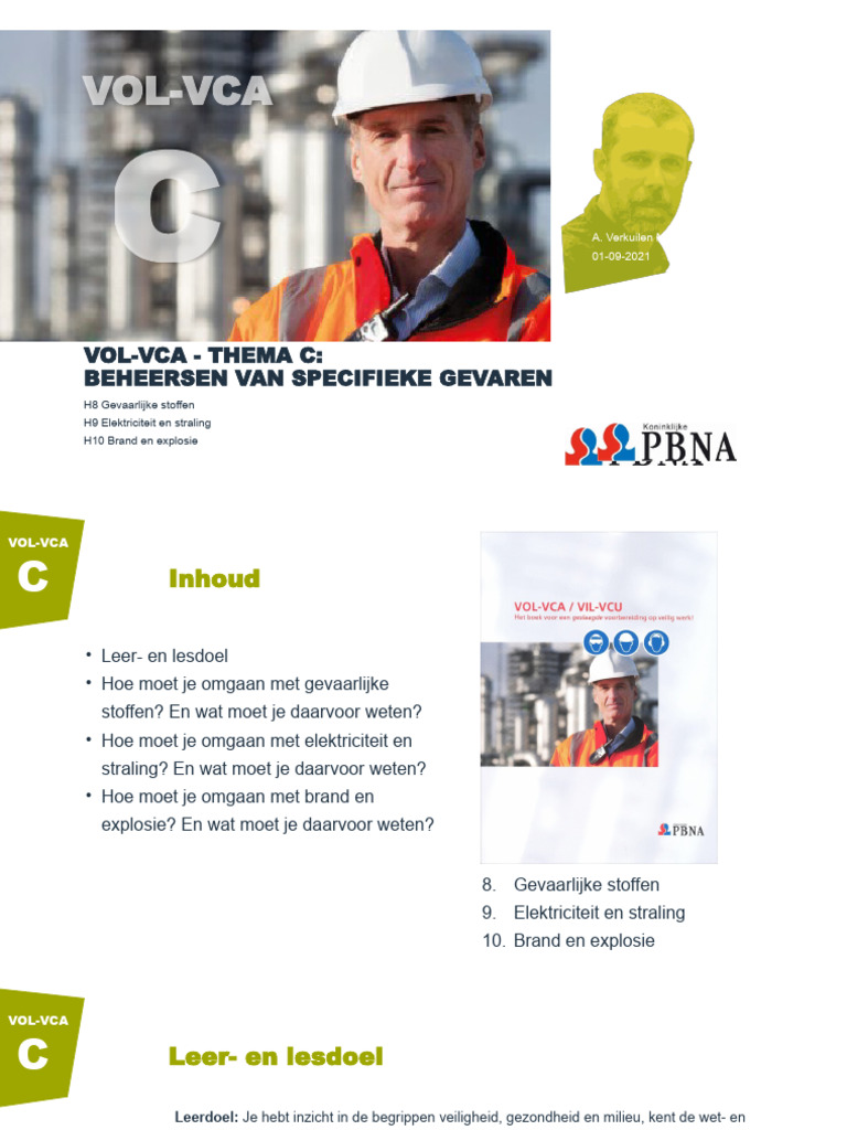 Vol-Vca: Vol-Vca - Thema C: Beheersen Van Specifieke Gevaren | PDF