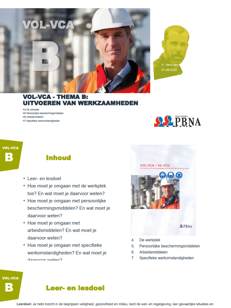 Vol-Vca - Thema B: Uitvoeren Van Werkzaamheden | PDF
