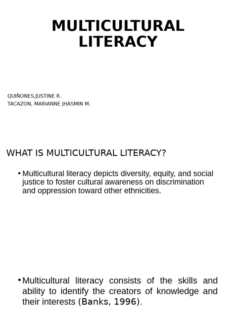Educ 110 Multiculcural Literacy | PDF